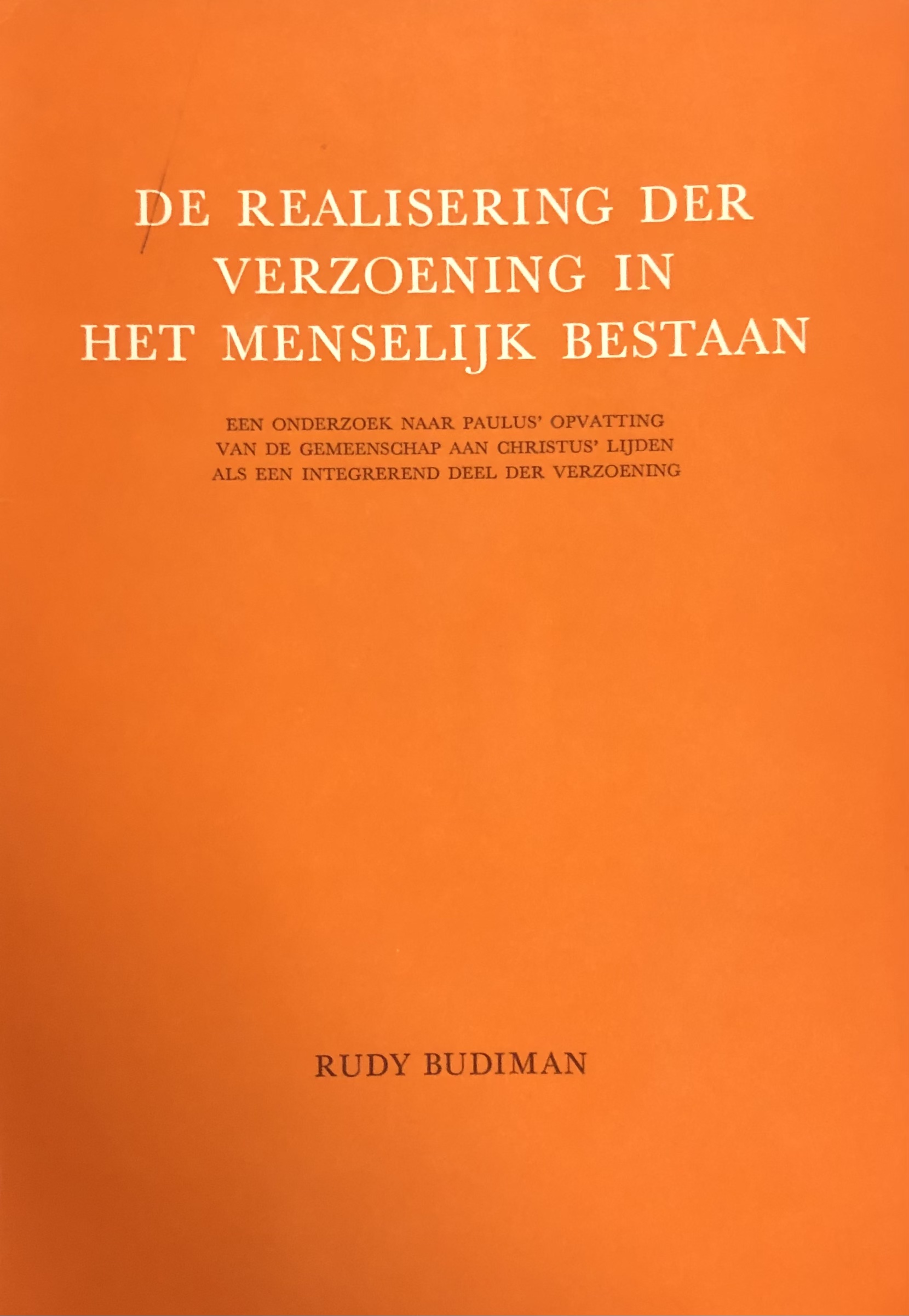 De realisering der verzoening in het menselijk bestaan. Een onderzoek ...